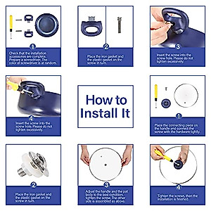 6 Pieces Pots and Pans Set,Aluminum Cookware Set, Nonstick Ceramic Coating, Fry Pan, Stockpot with Lid, Blue