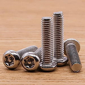 M4-0.7 x 20mm 100 PCS Button Head Torx Security Machine Screws Bolts 304 Stainless Steel 18-8 Tamper Resistant Screws with a Torx Driver Bit, Full Thread, Bright Finish