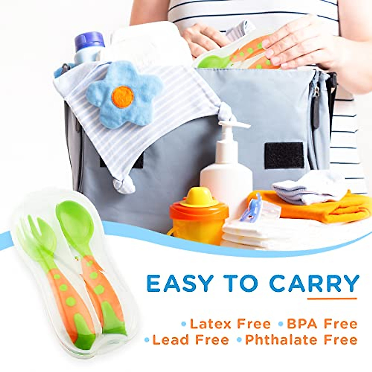 Toddler Utensils Baby Spoons and Forks Set- Includes Baby Utensils Case | Toddler Spoon | Toddler Fork - Bpa Free (4 Pieces)