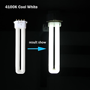 9 Watt 2G7 Base Fluorescent Light Bulb,Replacement for Satco S8365, Kandolite 96500,Coleman Lantern Bulb,Rayovac F9w-1 Light Bulb,CF9DS/E/841,4 Pin 2G7 Base,4100K 2PACK