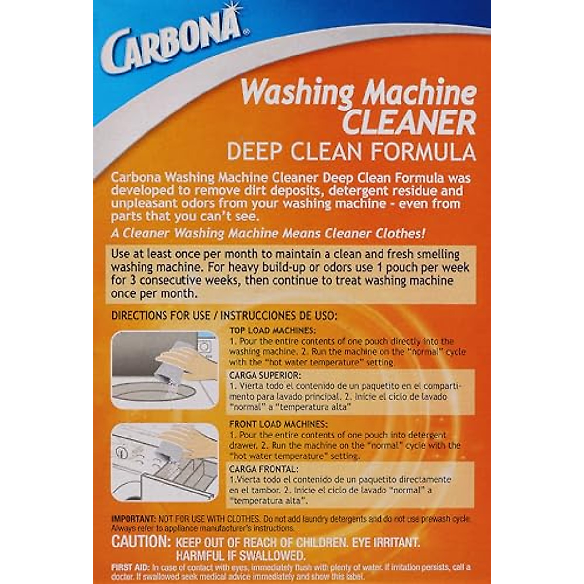 Carbona Cleaner Washing Machine Deep Cleaner, 10.58 oz
