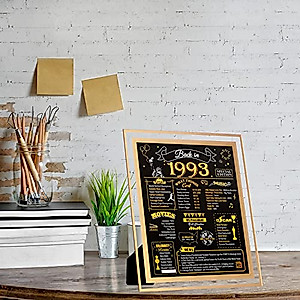 FALAMON Framed 30th Birthday Decorations for Women or Men, 8x10 Birthday Anniversary Decorations Poster, Birthday Party Supplies Gifts, Back in 1993