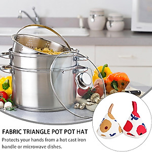 Tofficu Cute Glass Cups 2Pcs Hot Pot Lid Handle Mitt Heat Resistant Pot Knob Grabber Holder Anti Scald Casserole Pot Lid Knob Cover Hand Protector for Home Kitchen Style 1 Glass Cup with Straw