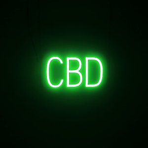 SpellBrite CBD Neon-LED Sign for Smoke Shops. 13.3" x 6.3" Ultra Bright, Energy Efficient, Long-Life LED. Visible Indoors from 500+ Feet with 8 Animation Settings (Green)