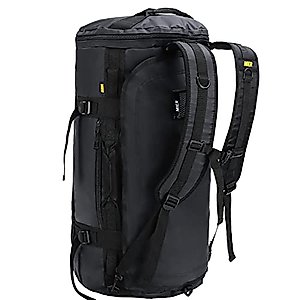 MIER Large Duffel Backpack Sports Gym Bag with Shoe Compartment, Heavy Duty and Water Resistant, Black, 45L