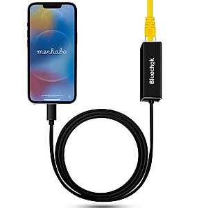Lightnning to Ethernet RJ45 Adapter for iPhone/iPad [Apple MFi Certified], Plug and Play iPhone High Speed Ethernet Adapter Support 10/100 Mbps Network (Black)