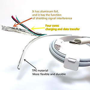 (2 Cables) USB to Type-C Fast Charge for Smartphones ONLY