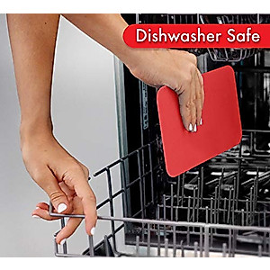 Dexas Heavy Duty Grippmat Flexible Cutting Board Set of Four, 5.5 x 8, Gray, Red, White, Green