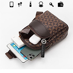 Anfei Sling Bag for Women Men PU Leather Sling Bag Small Sling Backpack Multipurpose Chest Bag Casual Daypack for Women Cycling Party Gift