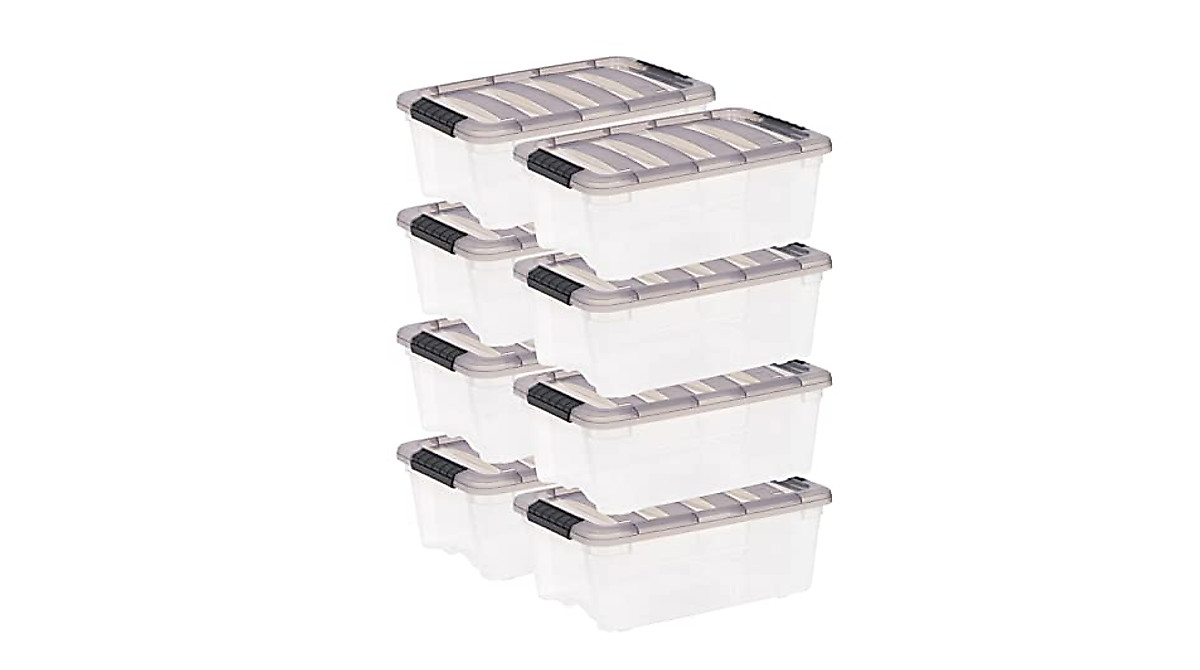 IRIS 13 Quart Storage Box – 8 Pack for Home Organization