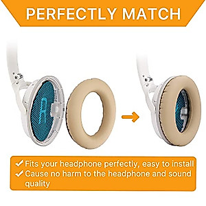 YOCOWOCO Headphones Replacement Earpads Ear Cushions for Bose QuietComfort 25—Soft Ear Pads Compatible with QC15 QC25 QC2 QC35/ Ae2 Ae2i Ae2w SoundTrue and SoundLink(Around-Ear)