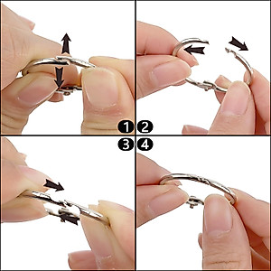 Loose Leaf Binder Rings 1-Inch（100 Pack） Office Book Rings, Nickel Plated Steel Binder Rings, Key Rings, Metal Book Rings, for School，Sliver