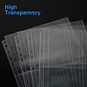 Sooez 30 Pack Heavy Duty Photos or Postcards Page Protectors, Plastic Clear Photo Holder Sleeves for 3 Ring Binder, Two 5'' x 7'' Pockets Per Page, Top Loading Perfect for Checking & Organizing