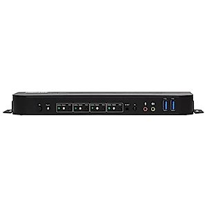 Tripp Lite 4 Port DisplayPort USB KVM Switch, Quad Port DP USB KVM Switch, 4K 60 Hz, HDR, HDCP 2.2, DP 1.4, USB 3.0 Cables, Black (B005-DPUA4)