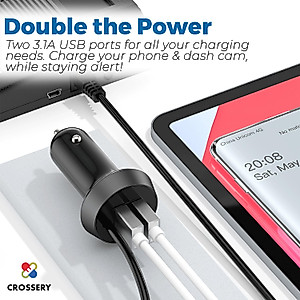 Radar Detector Power Cord with Dual USB Charger Ports - Replacement Power Adapter Compatible with Valentine One, Escort, Passport, Uniden R3/R4/R7/R8, and Beltronics Radar Detectors