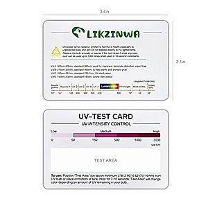 LIKZINWA UVB Sensor Card, 2-Pack Test Card of Reptile Lamp UV Sensor Reptile UVB Fluorescent Lamp
