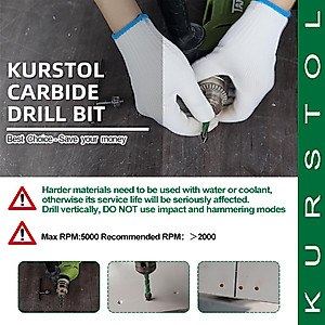 KURSTOL Masonry Diamond Drill Bit - 10pcs 1/4"-1/2" Concrete Diamond Hole Saw Set for Wood Plastic Brick Ceramic Tile Etc,Diamond Core Drill Bit Carbide Tips Quick Change Shank Fixed on Drills