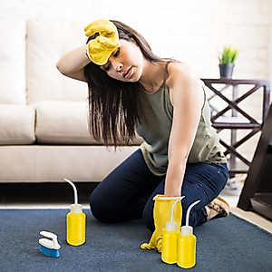 Maxdot 24 Pcs 5 oz Plastic Squeeze Bottles Bulk Transparent White Plant Watering Bottle with Narrow Mouth Scale Labels Tattoo Water Bottles for Safety Rinse Bottle Watering Tools, Plant Irrigation