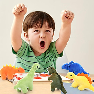 Muiteiur Dinosaur Stuffed Animals Soft Plush 19.6 inch Dinosaur Stuffed with 5 Cute Babies T-Rex Zippered Belly Dinosaur Gift Set for Kids Girl Boy