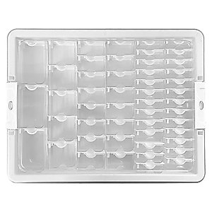 1 Set Bead Storage Solutions Includes 50 Clear Removable Bead Storage Containers with Snap Shut Lid, Plastic Bead Organizer Box for Nail Art Rhinestone Jewelry, Bead Storage