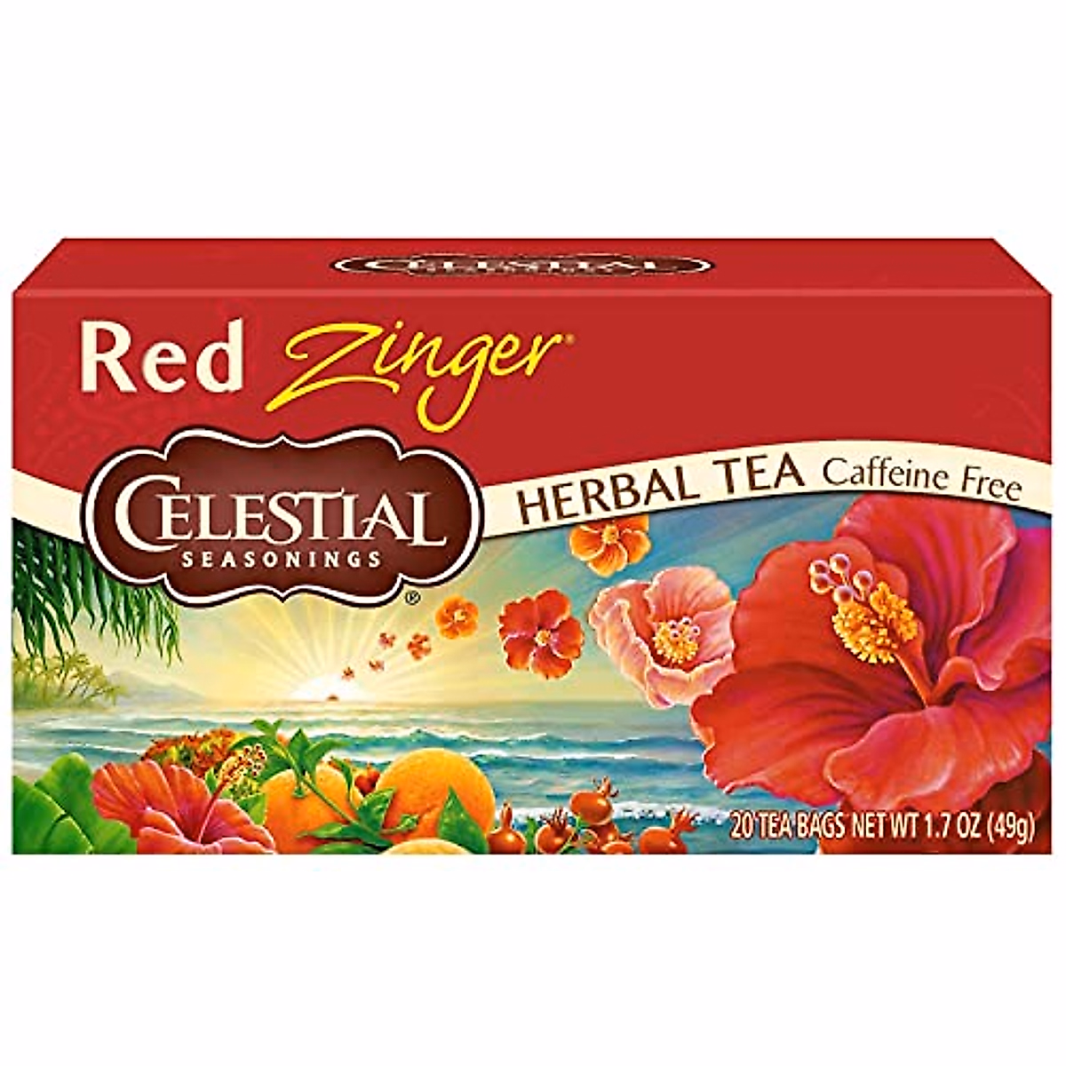 Celestial Seasonings Tea Caffeine Free Herbal Tea, Red Zinger 20 ea (Packs of 3)