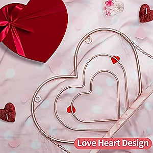 Godimerhea 12in Heart Floating Shelves for Wall, Cute Funny Heart Wall Mounted Hanging Shelf Rose Gold Unique Small Decorative Storage Racks for Bedroom, Bathroom, Living Room