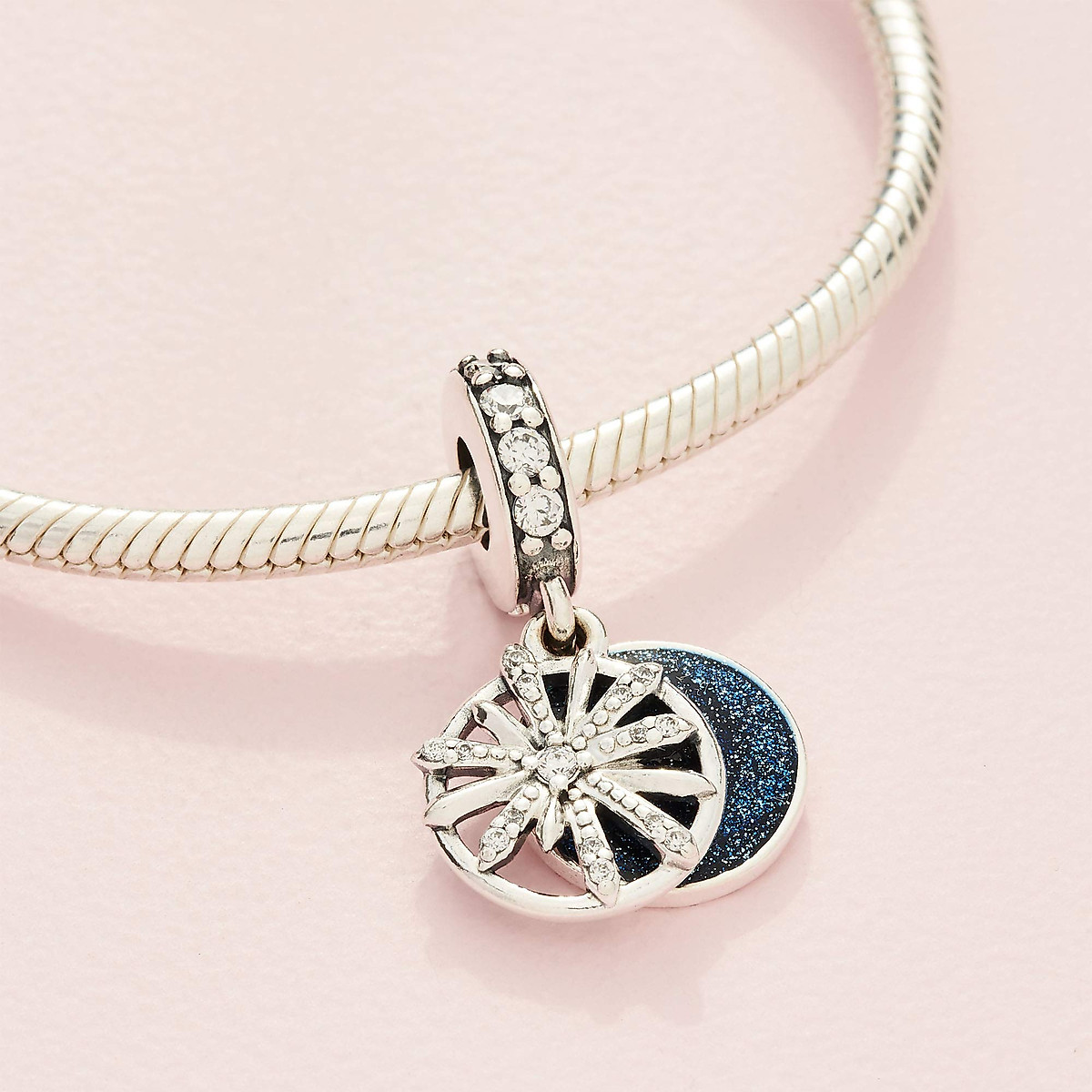 Pandora Jewelry Dazzling Wishes Dangle Cubic Zirconia Charm in Sterling Silver