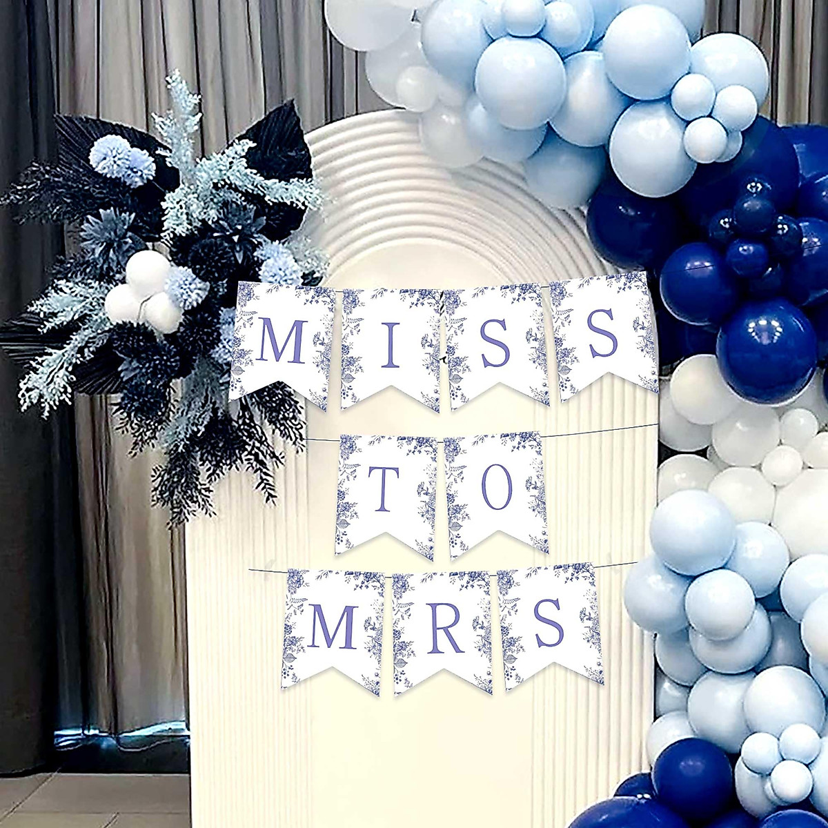 JeVenis Blue Miss to Mrs Banner Something Blue Before I Do Banner for Women Something Blue Bridal Shower Decoration Blue Bridal Shower Bachelorette Engagement Wedding