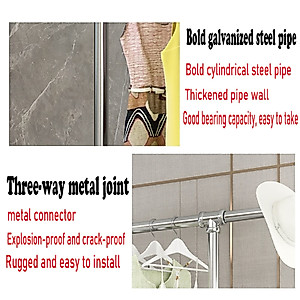 JIAHESHYP Industrial Pipe Clothing Rack, Free Standing Hanger, Commercial Heavy Duty Detachable Clothes Rail Metal Garment Rail,for Clothing Storage Display (Size : 120 * 150cm)
