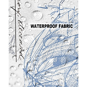 Outdoor Waterproof Pillow Covers Set of 2, Nautical Theme Marine Sail Boat Beach Starfish Shell Seashell Patio Throw Pillow Covers, Decorative Cushion Case for Couch Sofa Furniture Garden, 20x20 Inch