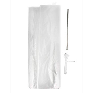 Rural365 Poultry Shrink Bags 25ct Large Turkey Bag - Heat Dip Shrinking Wrap Storage Bags, 16 x 28 Inch with Steel Straw
