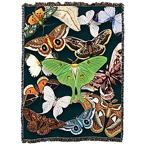 Pure Country Weavers Moths Emerald Blanket - Gift Tapestry Throw Woven from Cotton - Made in The USA (72x54)