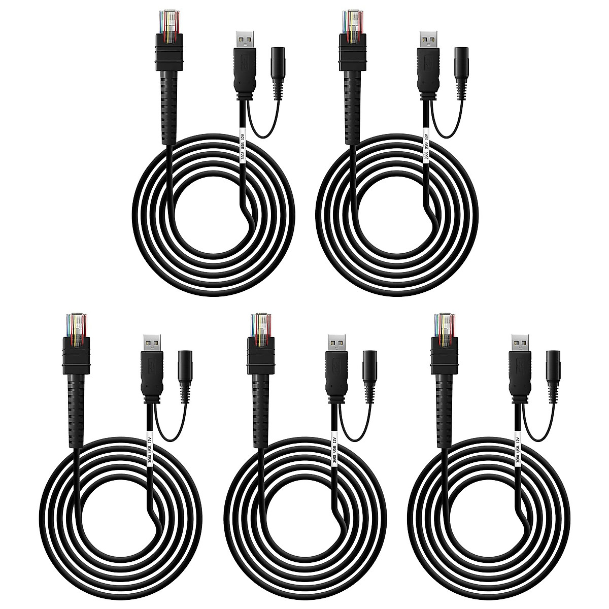 WUHAO USB Cable for Zebra DS3678-SR DS3678-DP LI3608 LI3678 DS3600 DS3608 DS8108 Barcode Scanner,CBA-U42-S07PAR USB Cable USB-A to RJ-45 3M/9.8FT Straight 12V (1)