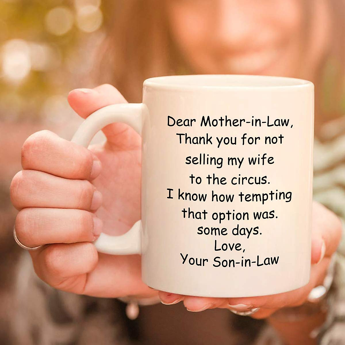 YHRJWN Mother In Law Gifts from Son In Law - Dear Mother In Law Mug - Mother Mothers Day Mom Gifts from Son - Birthday Gifts Coffee Mugs for Mom 11Oz Mom Coffee Mug