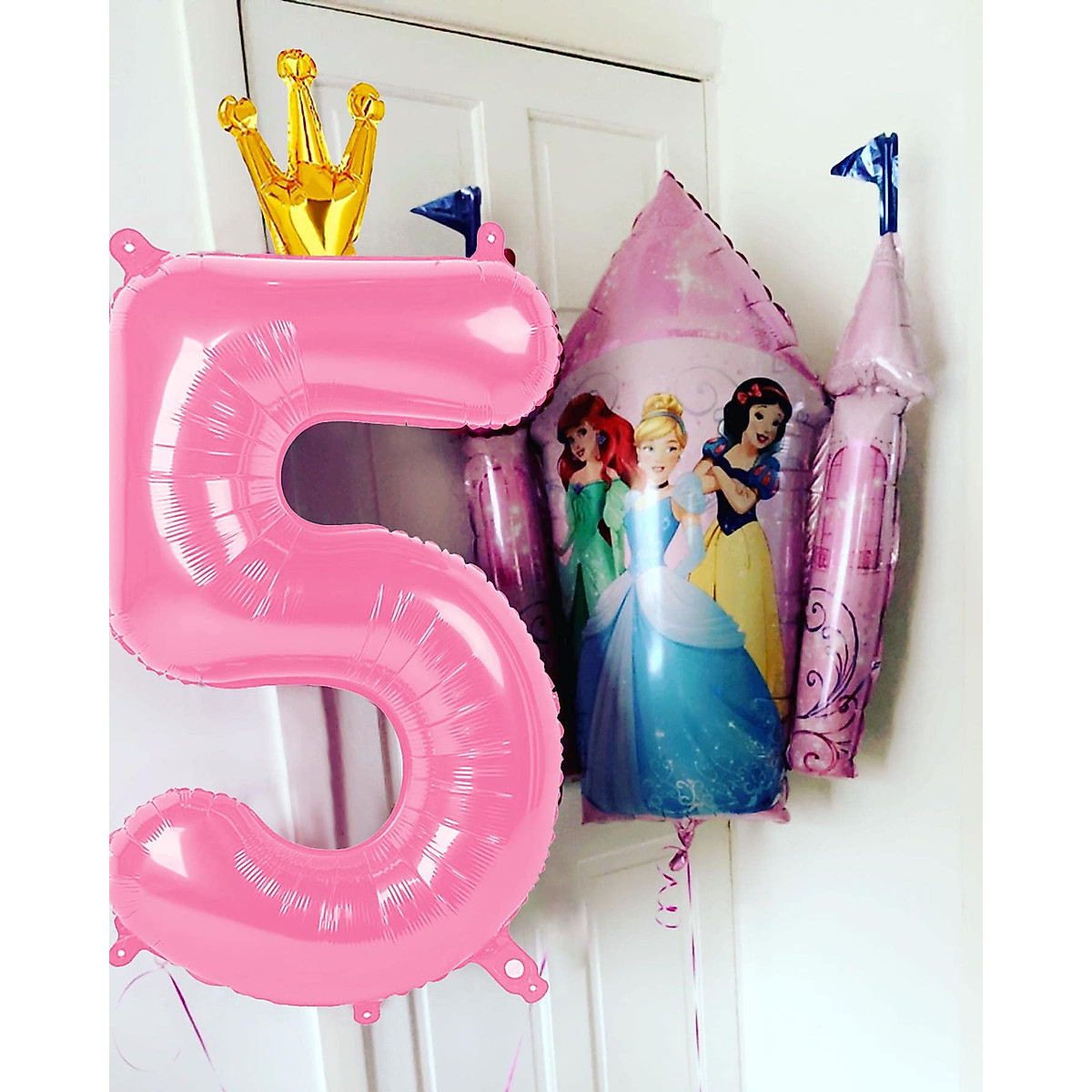 40 Inch Number Balloon 5, 5th Birthday Balloon, Pink Five Year Old Balloon Decorations, 5 15 50 Number Balloons Party Supplies Wedding Anniversary