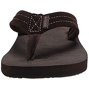 Quiksilver Men's Carver Suede 3 Point Flip Flop Athletic Sandal, Demitasse Solid, 8 M US