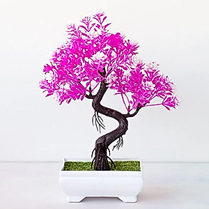HXSCOO Faux Bonsai No-Watering Lightweight Decorative Beautiful Faux Flower Bonsai Fake Bonsai Faux Bonsai (Color : Green)