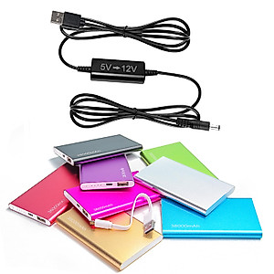 QIUCABLE 5V to 12V DC Converter, 5V USB to 12V DC Step Up Cable - 5FT 1.2A Boost Voltage Transformer, Compatible with Power Bank/CCTV System/Monitor/Camera/Speakers