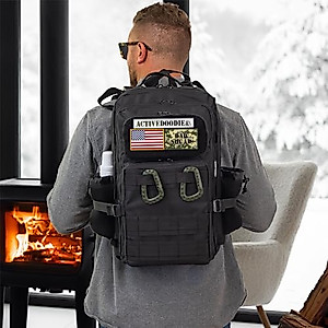 ActiveDoodie Dad Gear - Dad Diaper Bag for Men with Waterproof Changing Pad, Removable Dad Patches, Mens Diaper Bag, Black