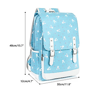 Leaper Bunny Backpack Laptop Backpack Rabbit Bag School Bag Satchel Purple L