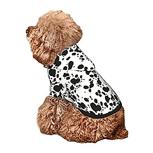 Fashion Pet Dog Hoodies, Animal Dalmatian Print Hoodie Puppy Winter Halloween Cosplay Clothes Sweaters Outfits Pullover Doggie Sweatshirt for Small Dog XS