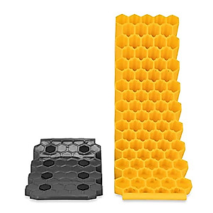 Camco Camper/RV Curved Trailer Aid | Features 6.5" of Lift & Includes Wheel Chock and Rubber Base Pad | Designed for Trailers Up to 20,000lbs & Compatible w/Tires Up to 32" (44436)