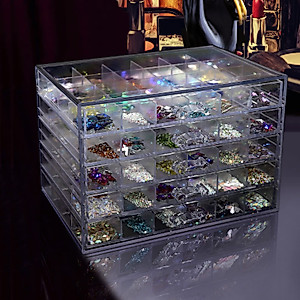 5 Tier 120Lattice nail Organizers and Storage Clear Acrylic Nail Jewellery Accessories Storage Case Holder Shelves Display Mesa Para Manicura Profesional Nail Table