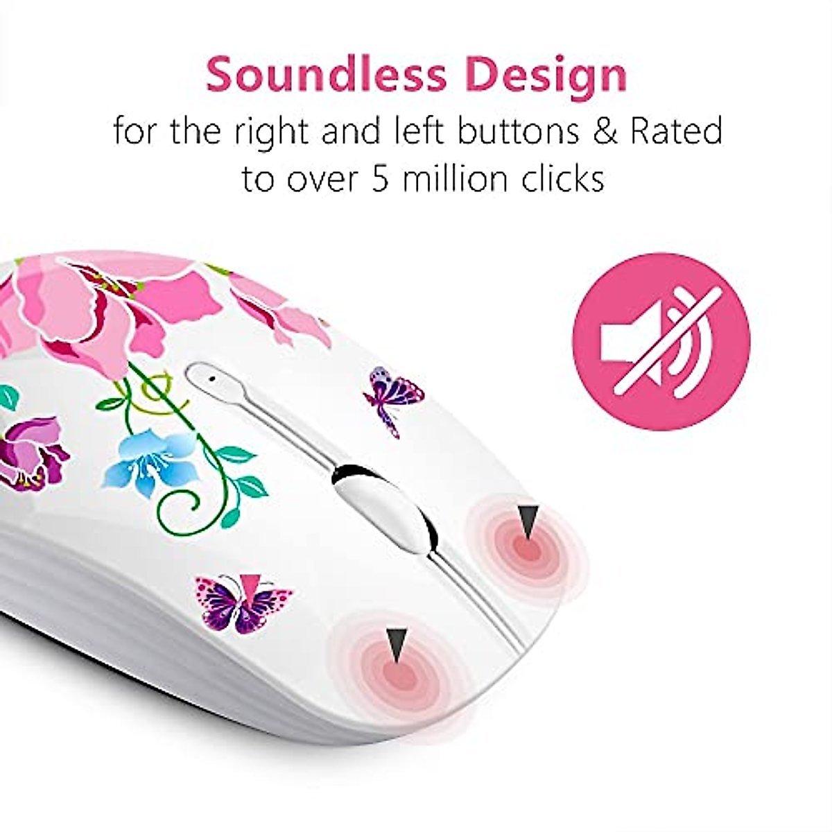JUHOO Wireless Mouse with Nano Receiver for PC, Laptop, Notebook, Computer, MacBook, Less Noise, Portable Mobile Optical Mice