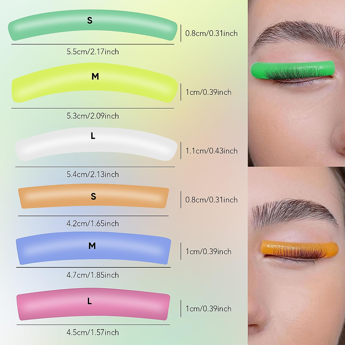 Libeauty Lash Lift Rods, Eyelash Curlers, Different Size Lash Curler for Lash Lift(12PCS)