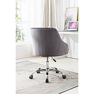 Modern Shell Swivel Chair, Velvet Desk and Chair, Leisure Office Chair Living Room Bedroom (Black)