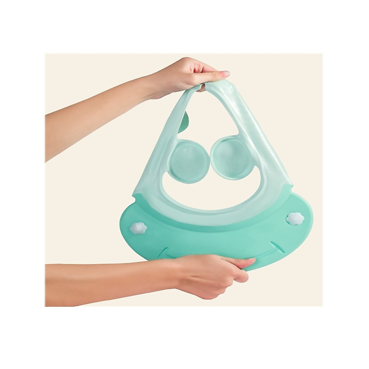 HiCat Baby Children Kids Shampoo Shower Bathing Cap Hat, Elastic Soft Comfortable Adjustable Wash Hair Shield Hat for Baby Kids, Silicone Protect Soft Cap Hat for Protecting Eyes and Ears (Blue 02)