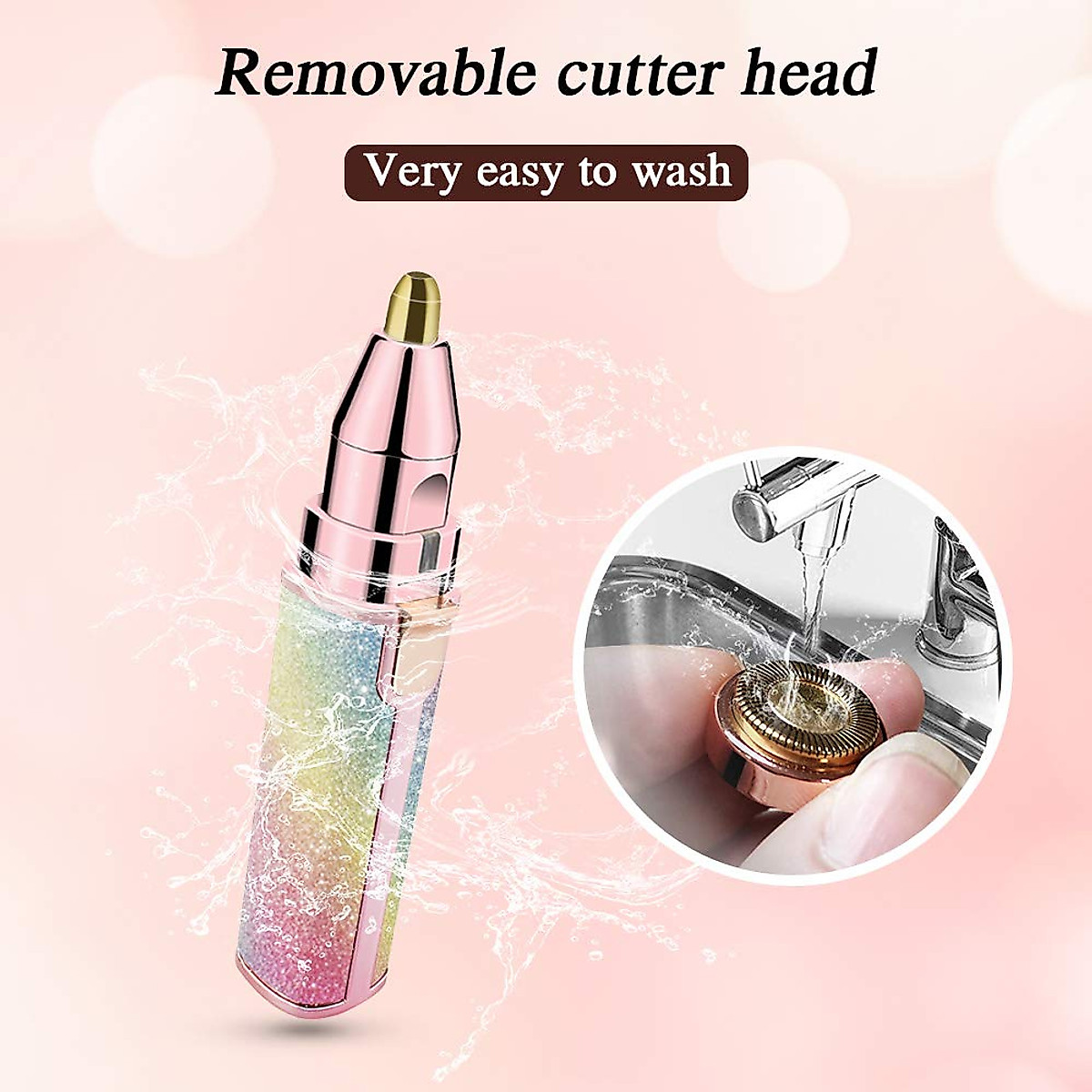 Women's Hair Removal Eyebrow Trimmer 2 in 1 Eyebrow Lips Body Facial Hair Removal Colorful