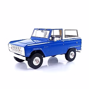 Greenlight 1966 Ford Bronco Blue with Cream Top 26th Annual Woodward Dream Cruise Featured Heritage Vehicle Artisan Collection 1/18 Diecast Model Car