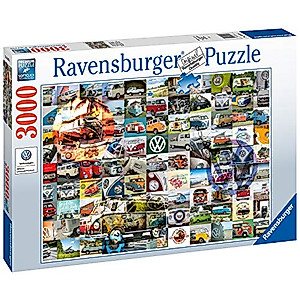 Ravensburger 99 VW Bulli Moments 3000 Piece Jigsaw Puzzle for Adults - 16018 - Handcrafted Tooling, Durable Blueboard, Every Piece Fits Together Perfectly